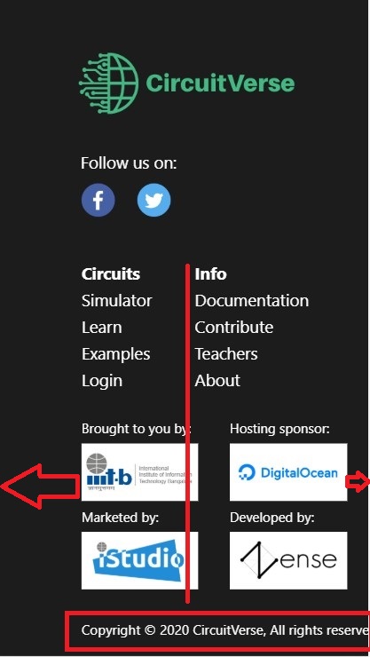 Footer alignment issues along with copyright text being slashed · Issue #1234 · CircuitVerse ...