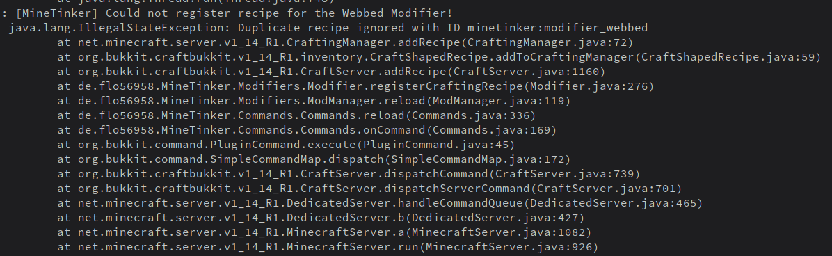Plugin no longer unregisters old recipes on reload · Issue #113 ...