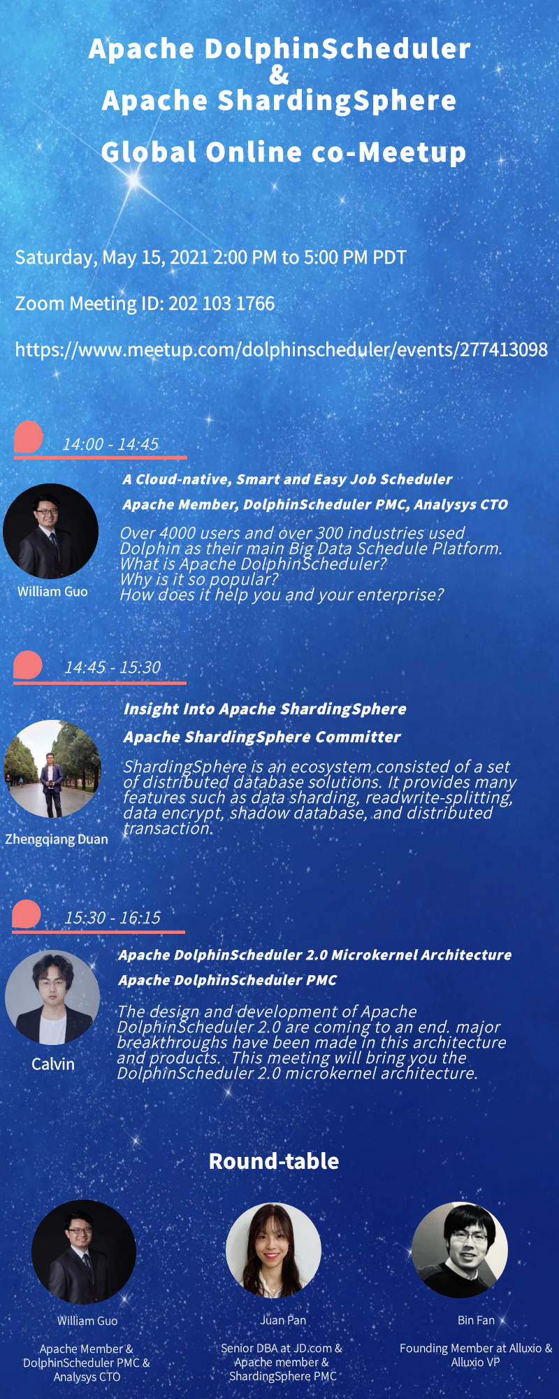 [Meetup] Apache DolphinScheduler & Apache ShardingSphere Global Online co-Meetup on Saturday ...