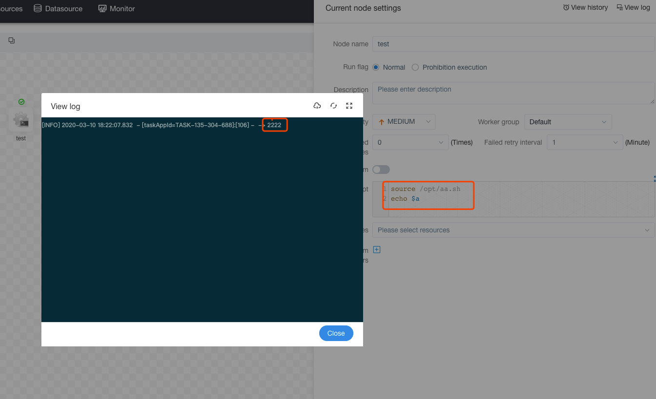 [BUG] not support the command "source xxx.sh" · Issue #2130 · apache/dolphinscheduler · GitHub