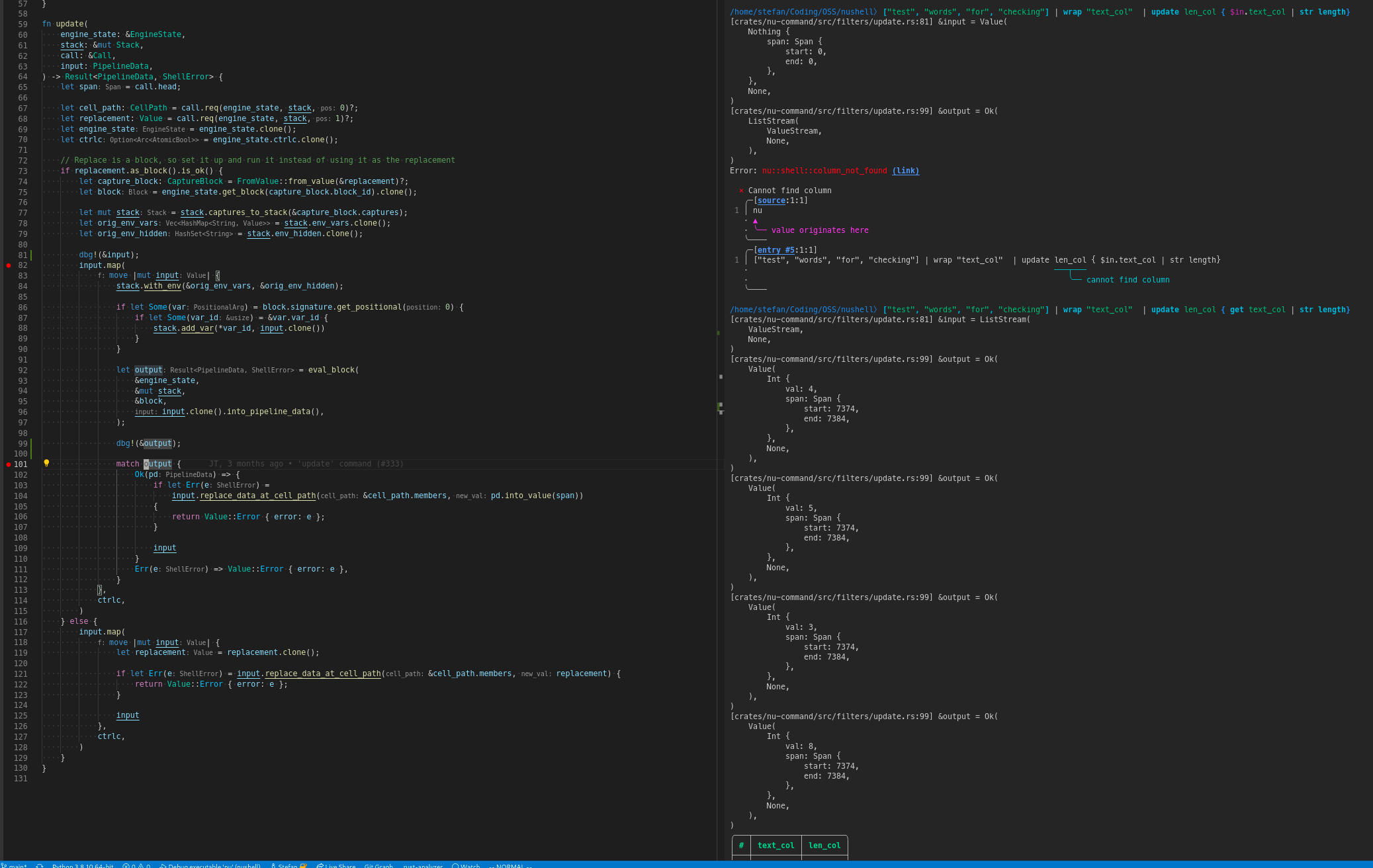 Unhelpful error message for `update` if block returns the wrong data ...