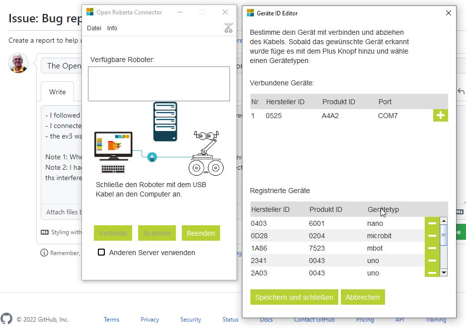 The OpenRoberta Connector fails to work for an ev3 connected with USB · Issue #1393 ...