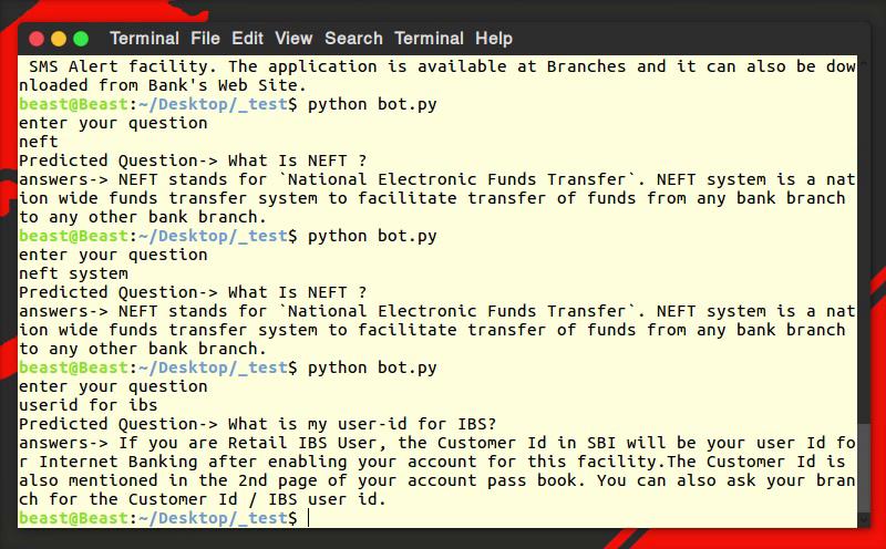 GitHub - vasusharma1/chatbot: Simple chatbot for answering questions
