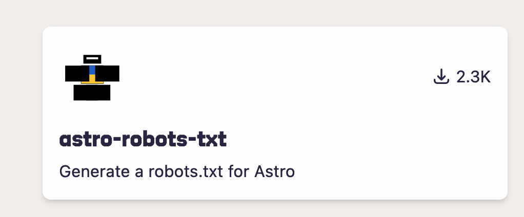 INTEGRATION: avatar for 'astro-robots-txt' · Issue #207 · withastro/astro.build · GitHub