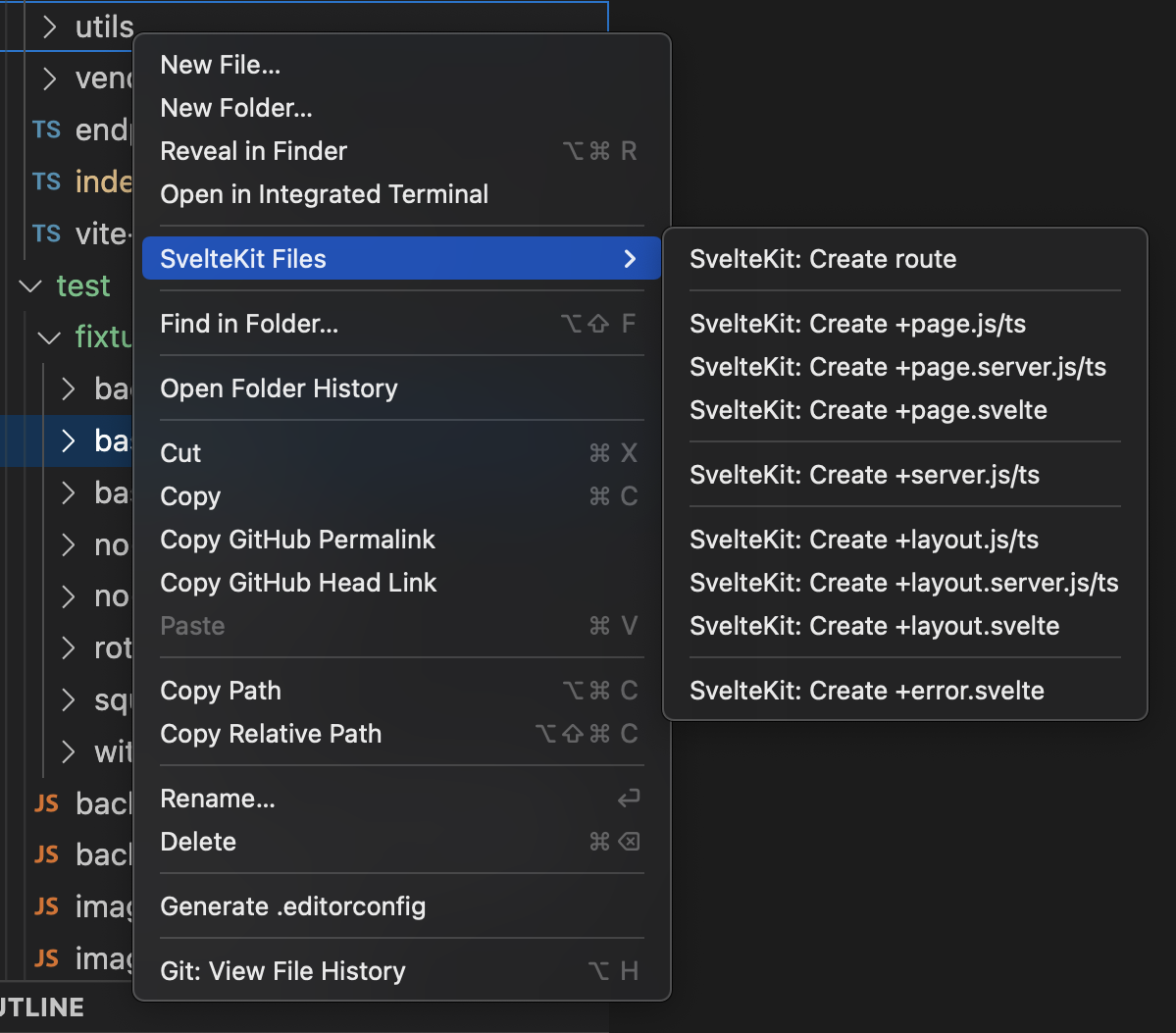 Sveltekit Commands Should Only Be Shown In Sveltekit Projects · Issue 1664 · Sveltejslanguage