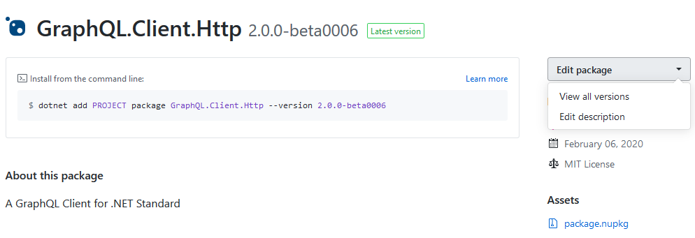 Delete package "GraphQL.Client.Http" from GitHub Packages · Issue #165 · graphql-dotnet/graphql ...