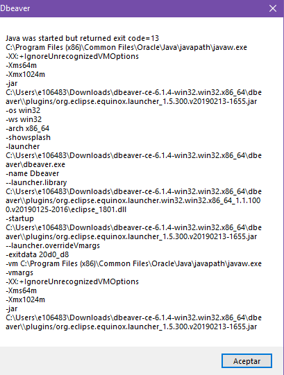error executing dbeaver zipped version in windows 10 · dbeaver · Discussion #10741 · GitHub
