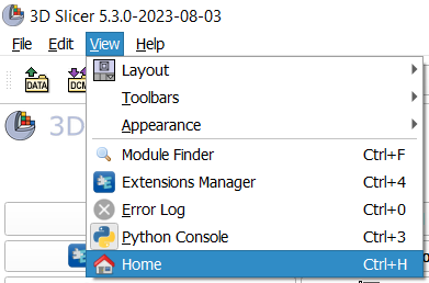 Ctrl+H shortcut unexpectedly not working to bring up Home module · Issue #7154 · Slicer/Slicer ...