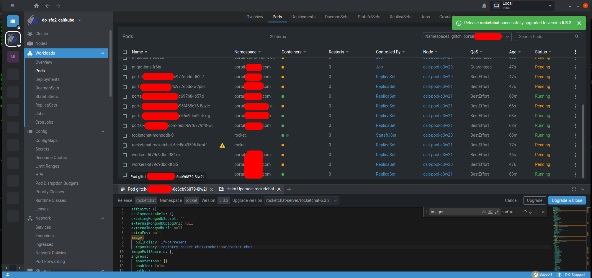 Mouse cursor wonky and interface partially frozen after updating helm charts · Issue #7056 ...