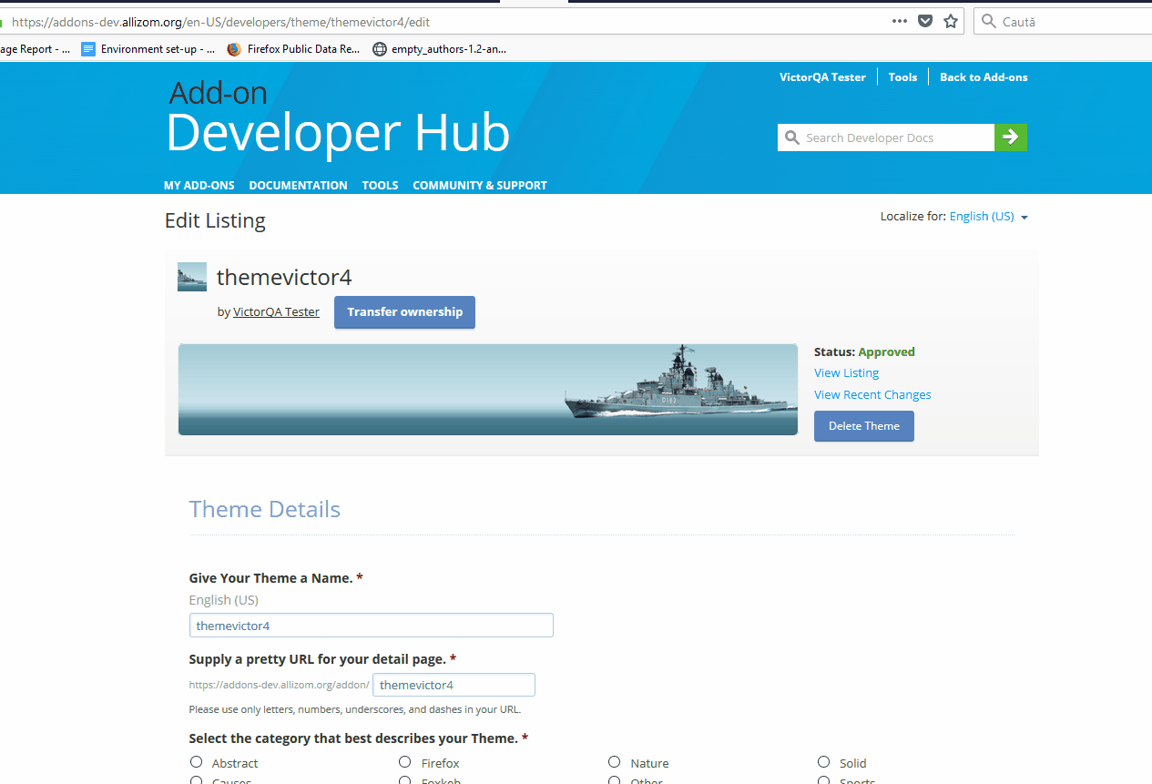 Wrong alignment for "More themes by this user" if view listing is pressed on your submitted ...