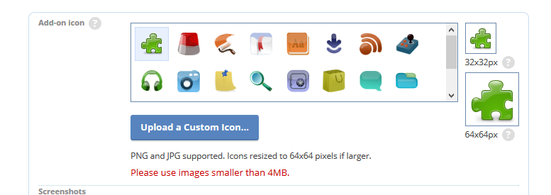 "Please use smaller images than 4MB" should be displayed when uploading ...