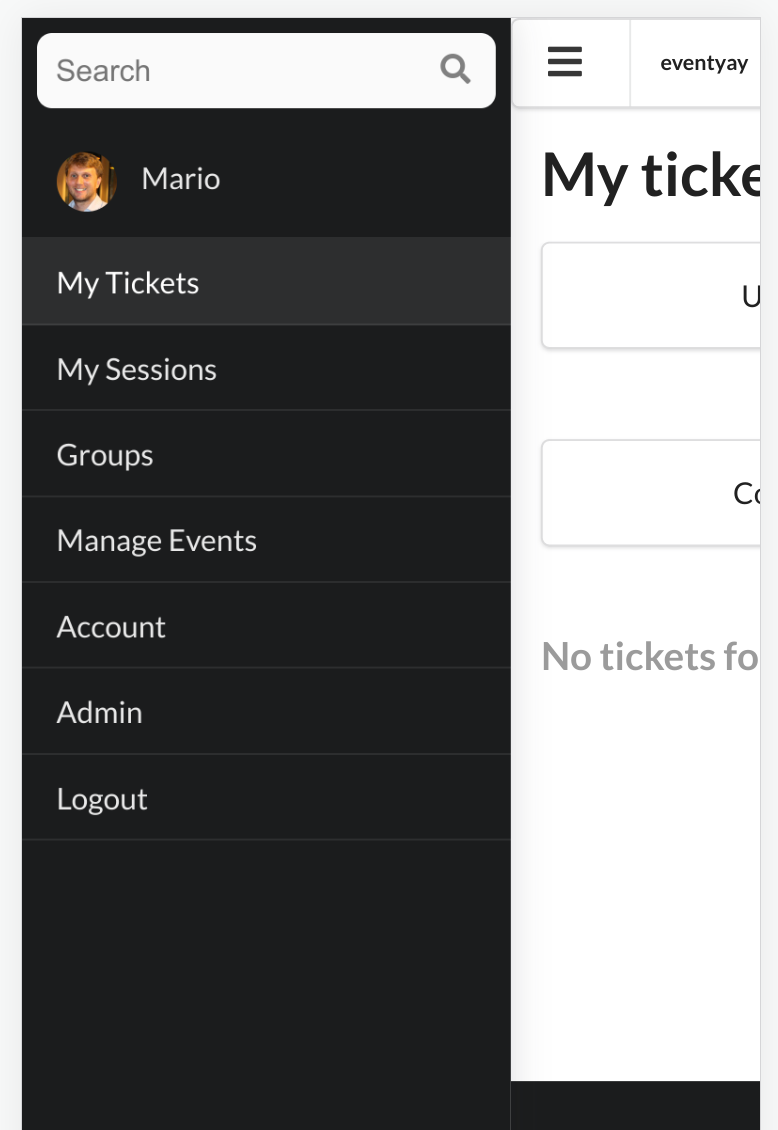 Redesign Burger Menu for Mobile Views · Issue #8752 · fossasia/open-event-frontend · GitHub