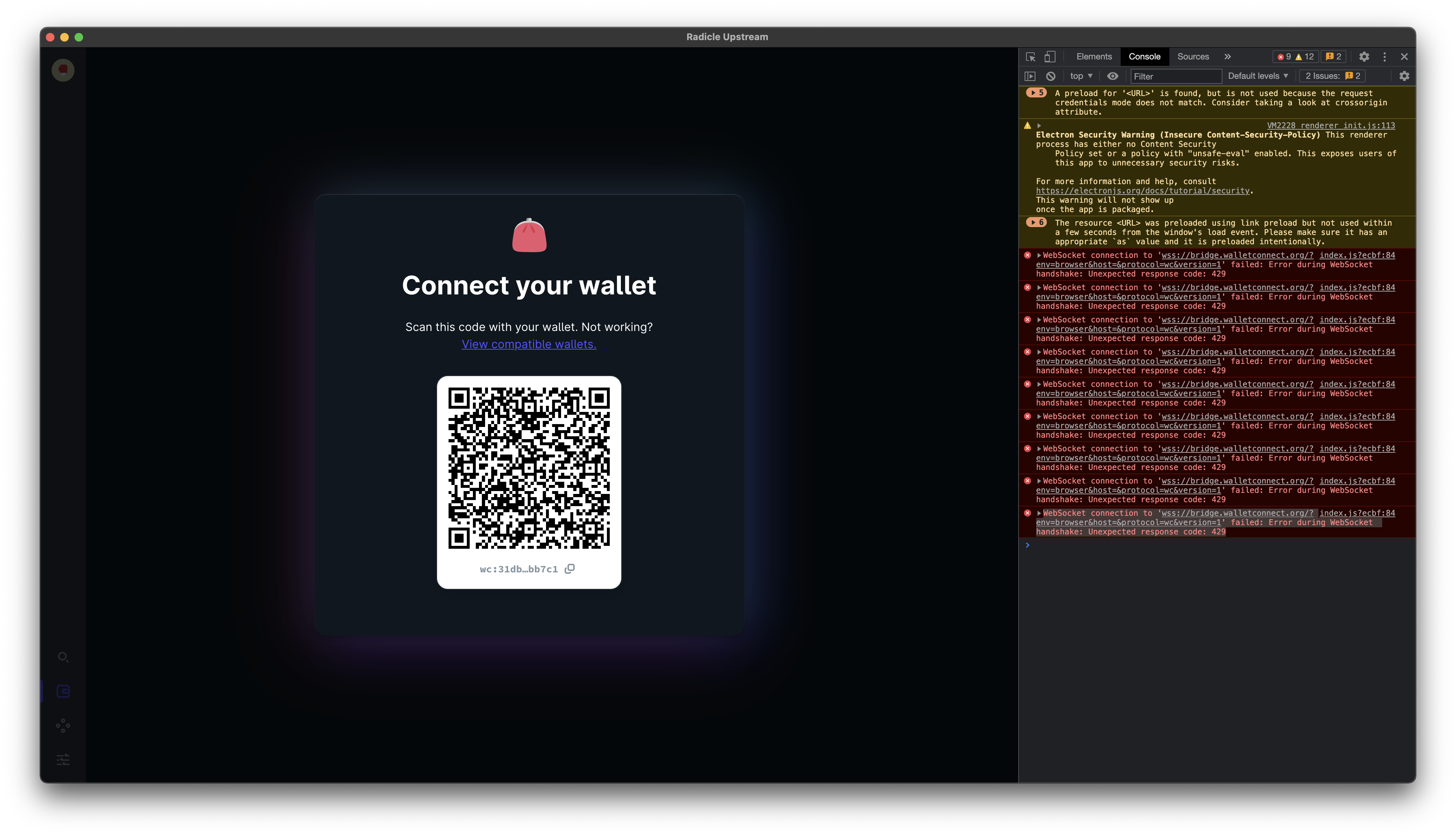Intermittent connectivity problems in wallet · Issue #2048 · radicle-dev/radicle-upstream · GitHub