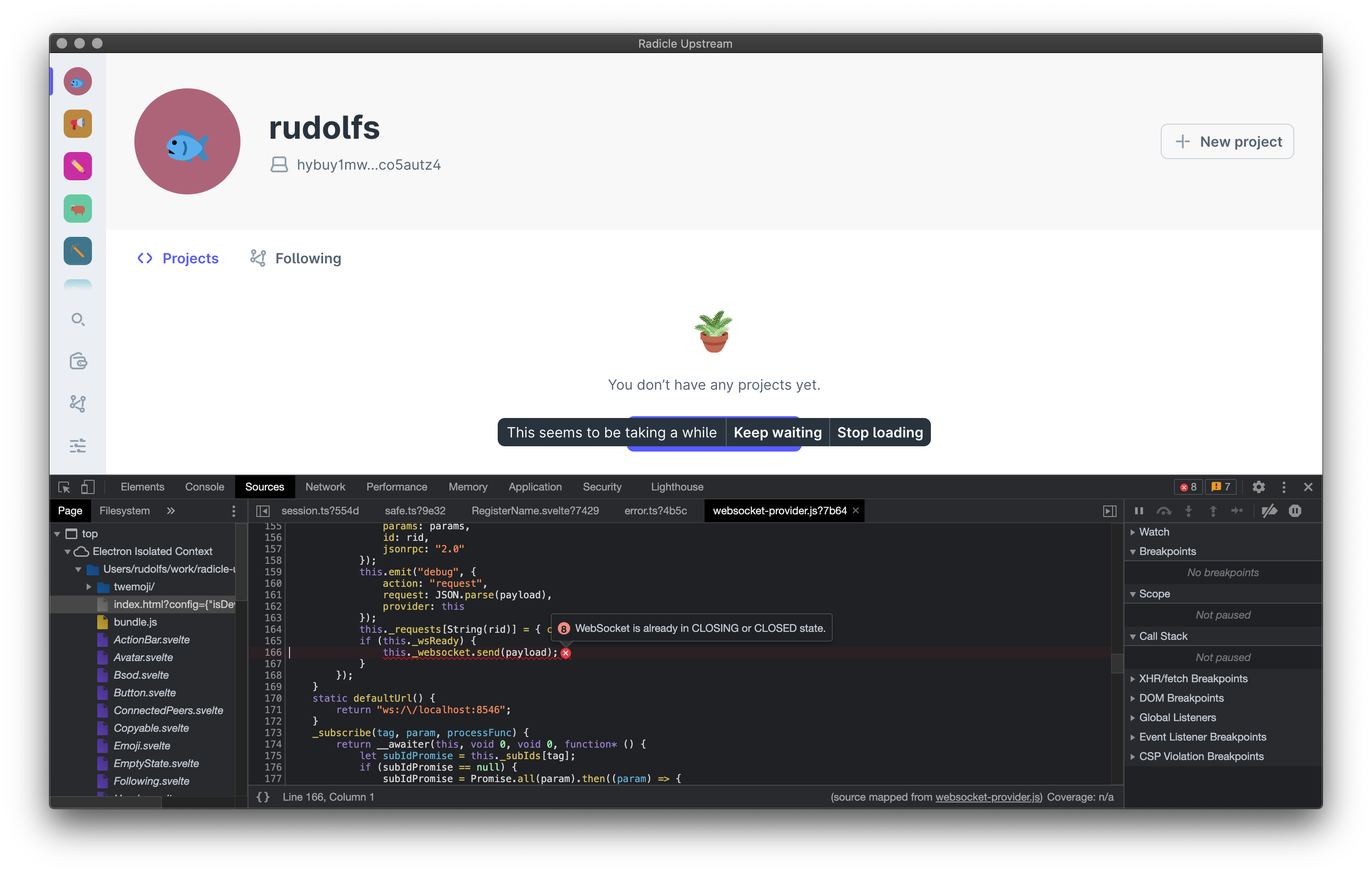 Infura websocket-provider exeption breaks navigating to org · Issue #2315 · radicle-dev/radicle ...