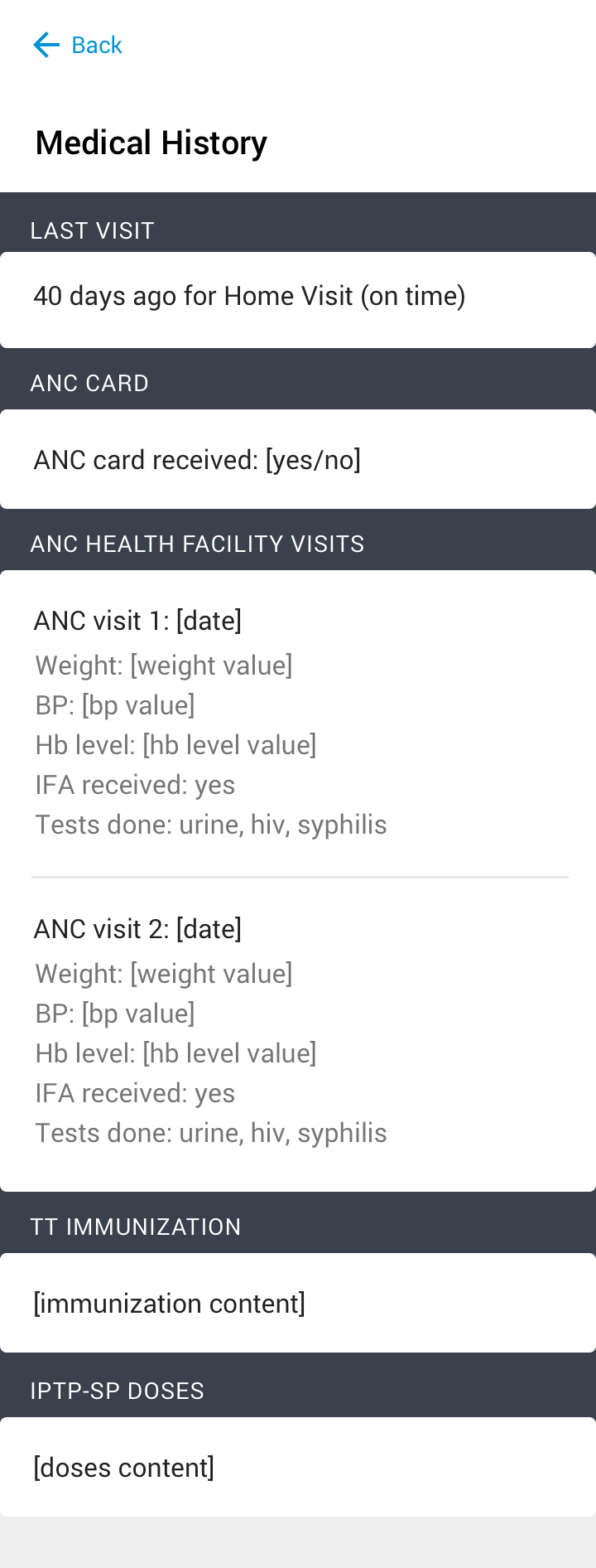 Design ANC medical history page · Issue #13 · opensrp/opensrp-client-chw-anc · GitHub