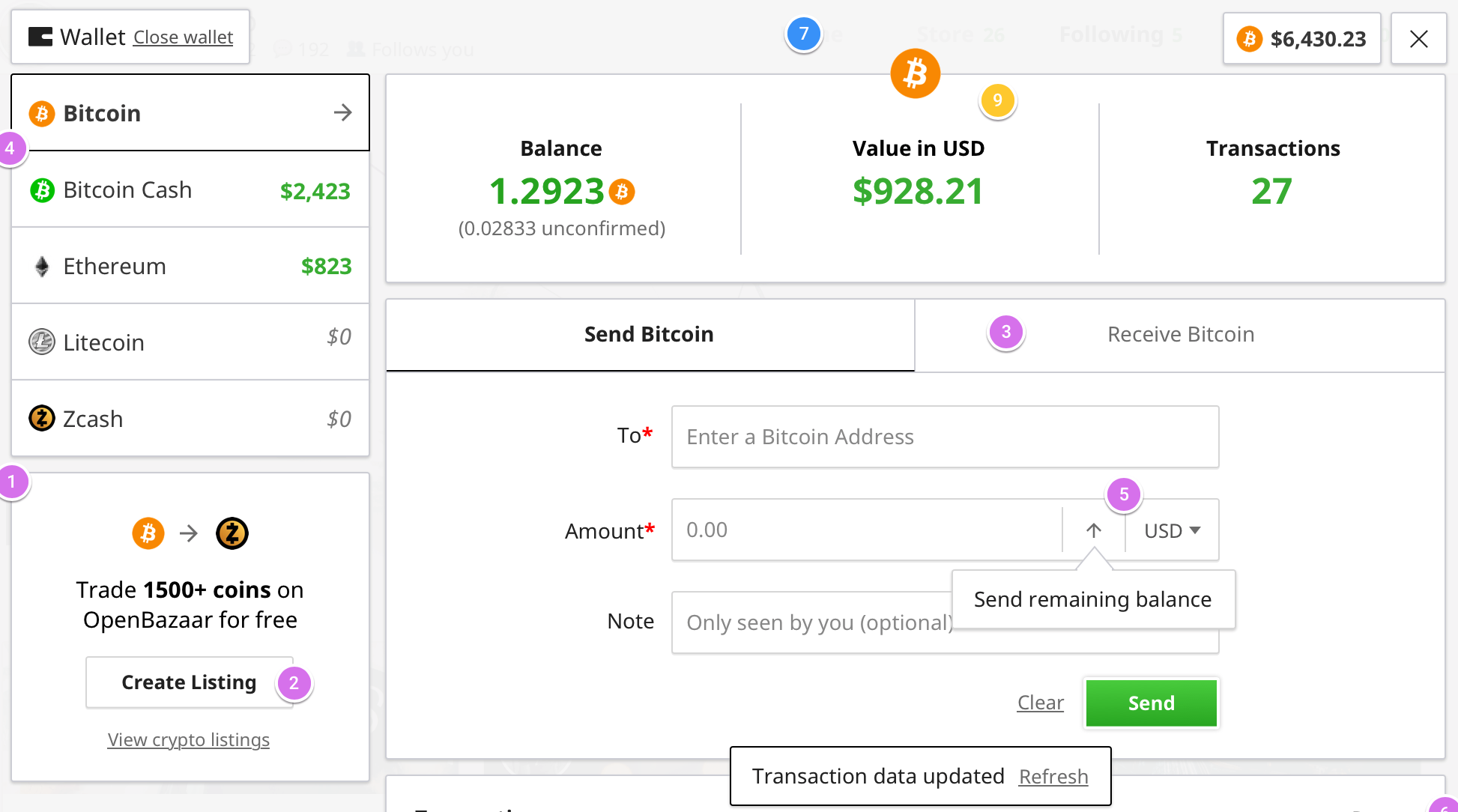 Wallet Balances Aren T Showing · Issue 1638 · Openbazaar Openbazaar Desktop · Github