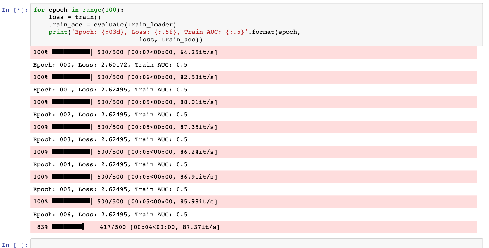 Loss doesn't decrease and AUC doesn't improve · Issue #1 · khuangaf/PyTorch-Geometric-YooChoose ...