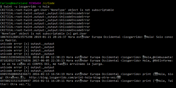 CRITICAL:root:twint.get:User:'NoneType' object is not subscriptable + Unicode issues · Issue ...