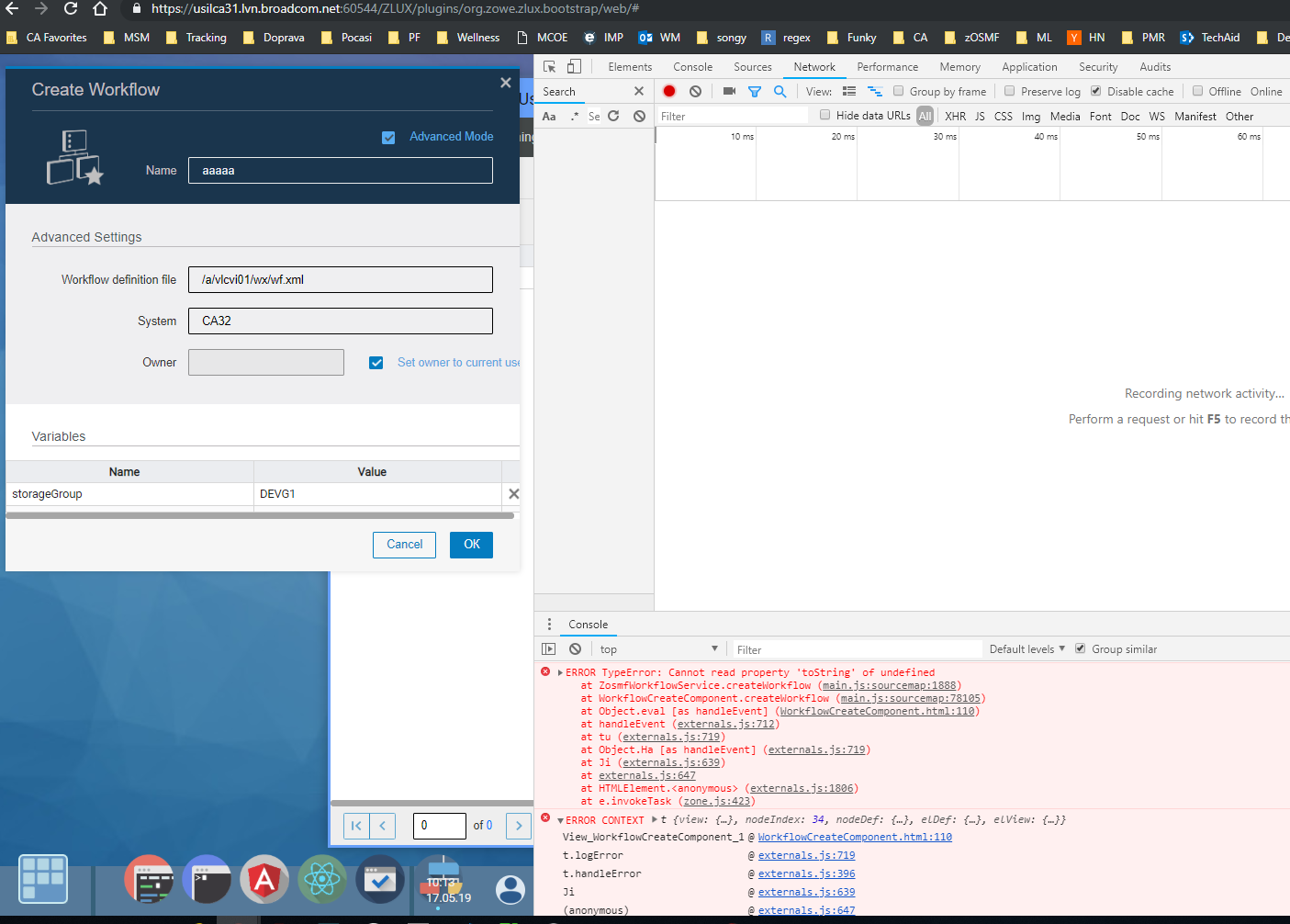 Fail to create workflow by User Tasks/Workflows in zLUX · Issue #207 · zowe/zlux · GitHub