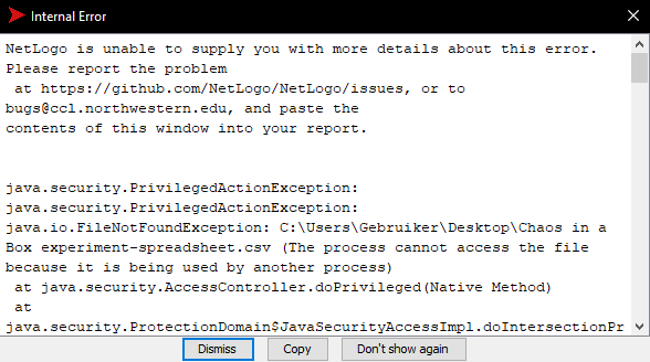 Behaviorspace Does Nothing If Output File Is Open In Excel · Issue 243 · Netlogonetlogo · Github