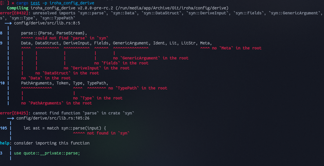 Fix `iroha_config_derive` · Issue #1939 · hyperledger-iroha/iroha · GitHub