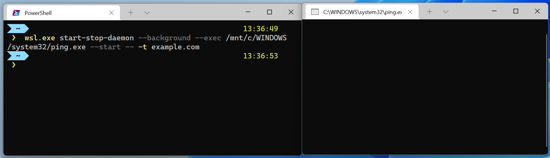 running Windows process from the background opens a new terminal window in WSL preview · Issue ...