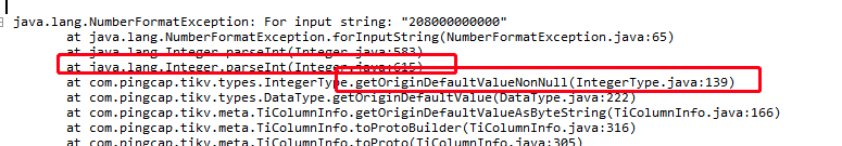 Integer default value should be parsed to long · Issue #740 · pingcap/tispark · GitHub