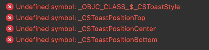 Stuck With Showing Recent Issues Undefined Symbol Objc Class