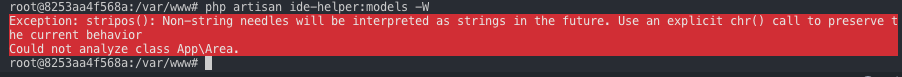 Exception: stripos(): Non-string needles will be interpreted as strings in the future. Use an ...