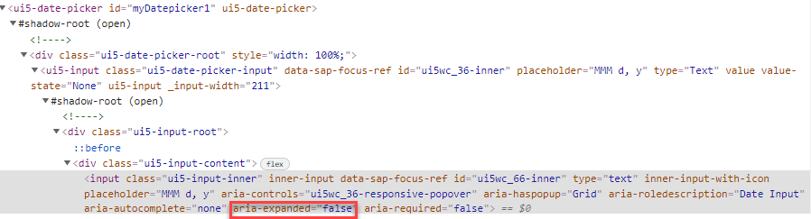 ui5-date-picker: inaccurate accessibility attributes in relation to the ...