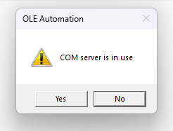OLE Automation popup sometimes pops up after the file is closed · Issue ...