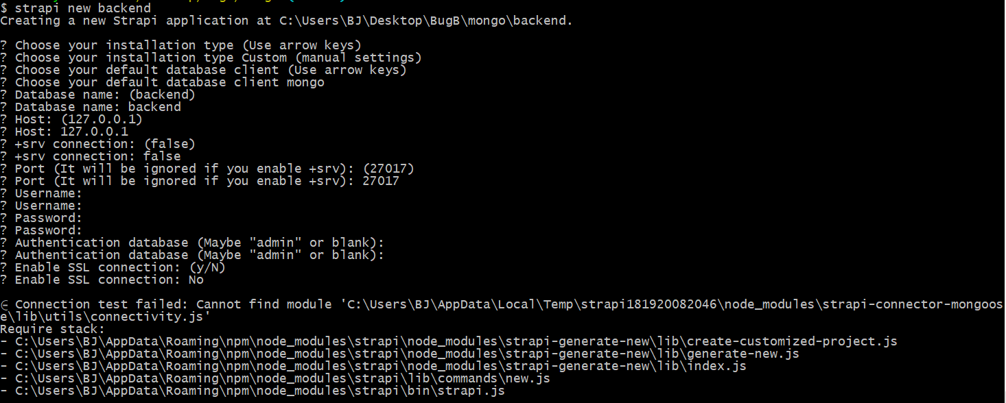 Yarnnpx Create Strapi App Not Working With Mongodb · Issue 4751 · Strapistrapi · Github