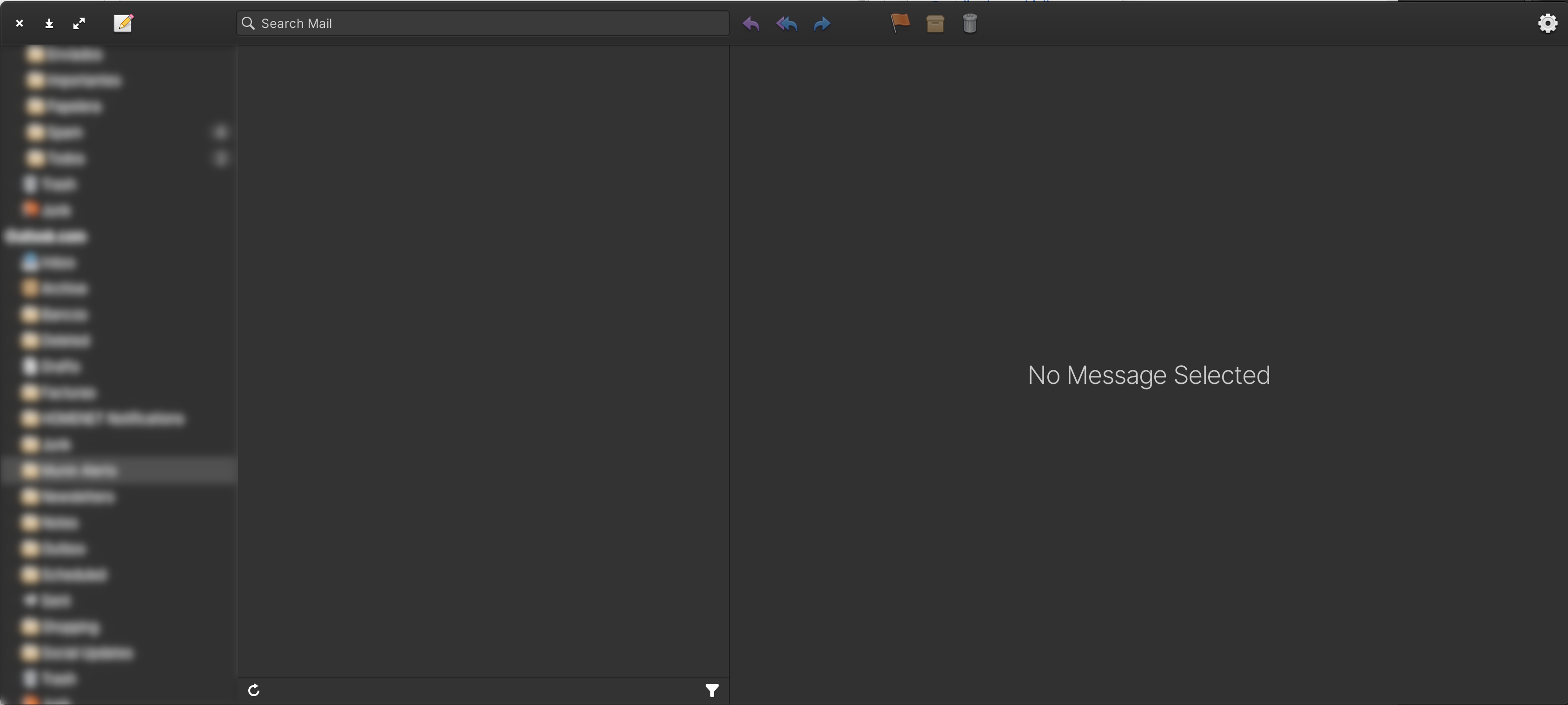 Show "No Message Selected" or a placeholder in the view pane after ...