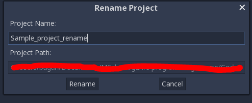 Hitting enter in Rename Project dialog should rename project (but ...