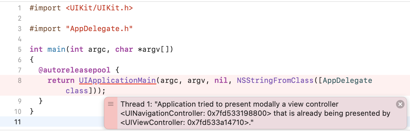Application tried to present modally a view controller error when triggering showCastDialog ...