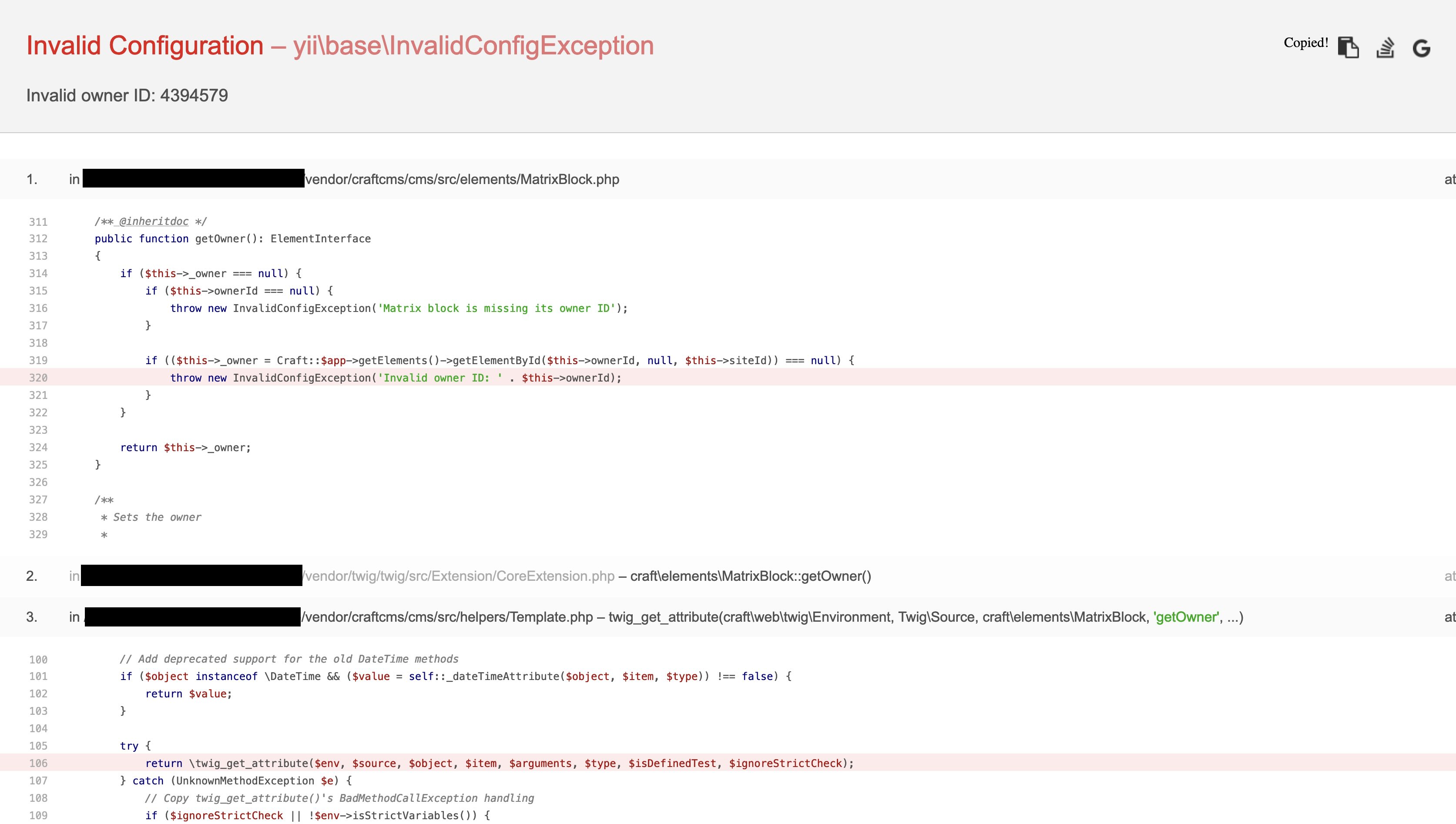 3x Invalid Owner Id Exception When Trying To Get Owner Of Matrix Blocks In Page · Issue