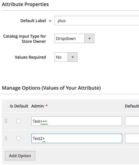 Plus char is replaced by space in product attribute dropdown value · Issue #18493 · magento ...