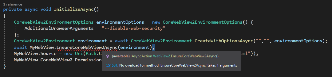 Unable To Overload Ensurecorewebview2async In Winui3 · Issue 879 · Microsoftedge