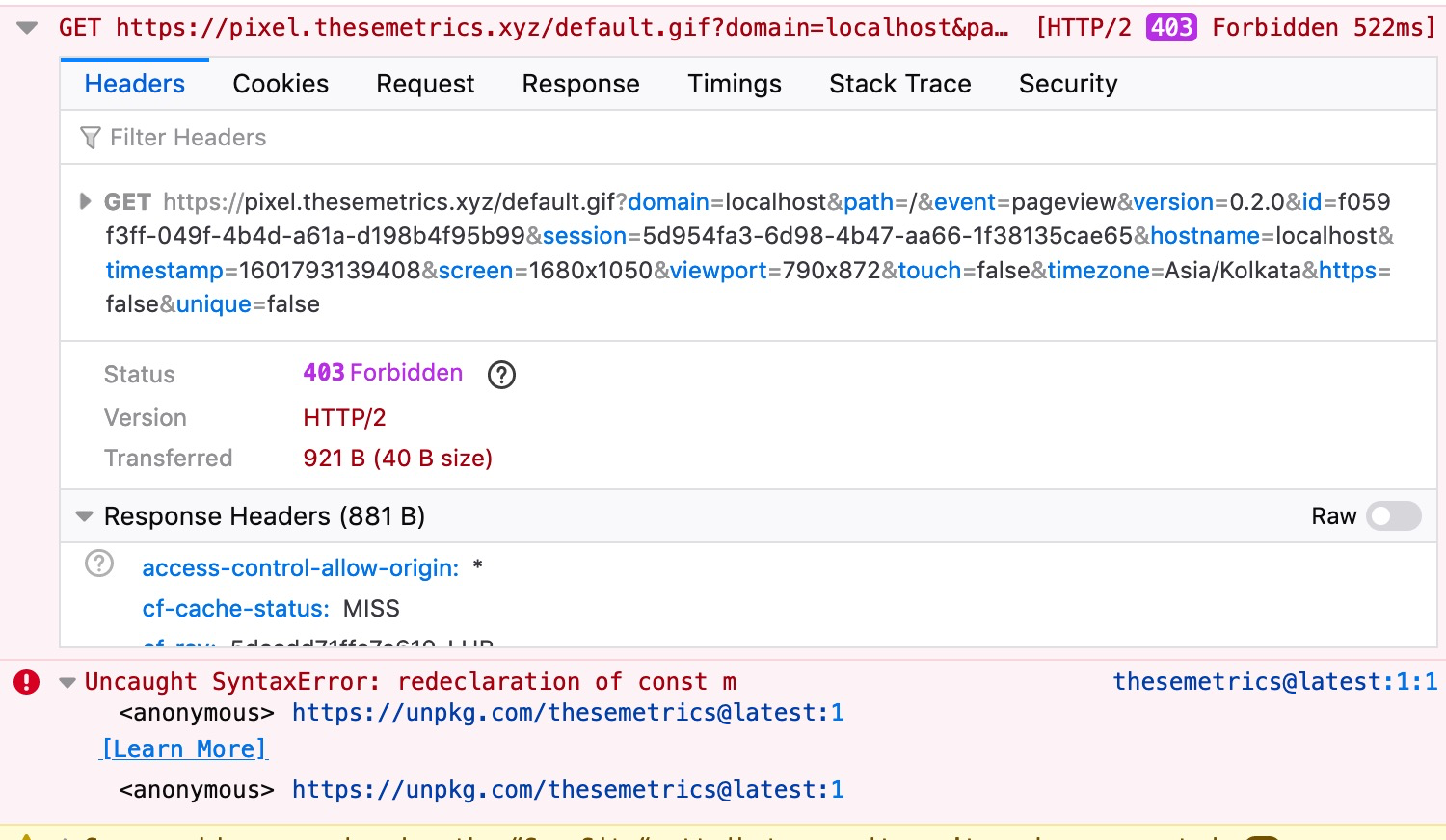 Error Redeclaration Of Const · Issue 2 · Znckcothesemetrics · Github