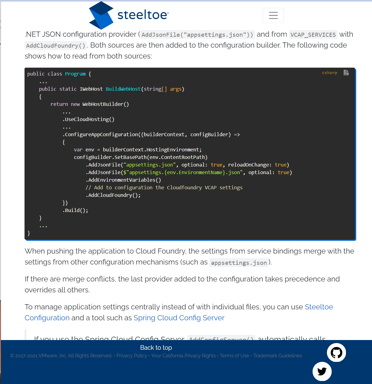 Footer covering text · Issue #95 · SteeltoeOSS/MainSite · GitHub