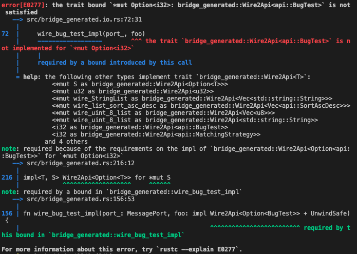 [Bug] Wrapping an enum parameter in Option · Issue #828 · fzyzcjy/flutter_rust_bridge · GitHub