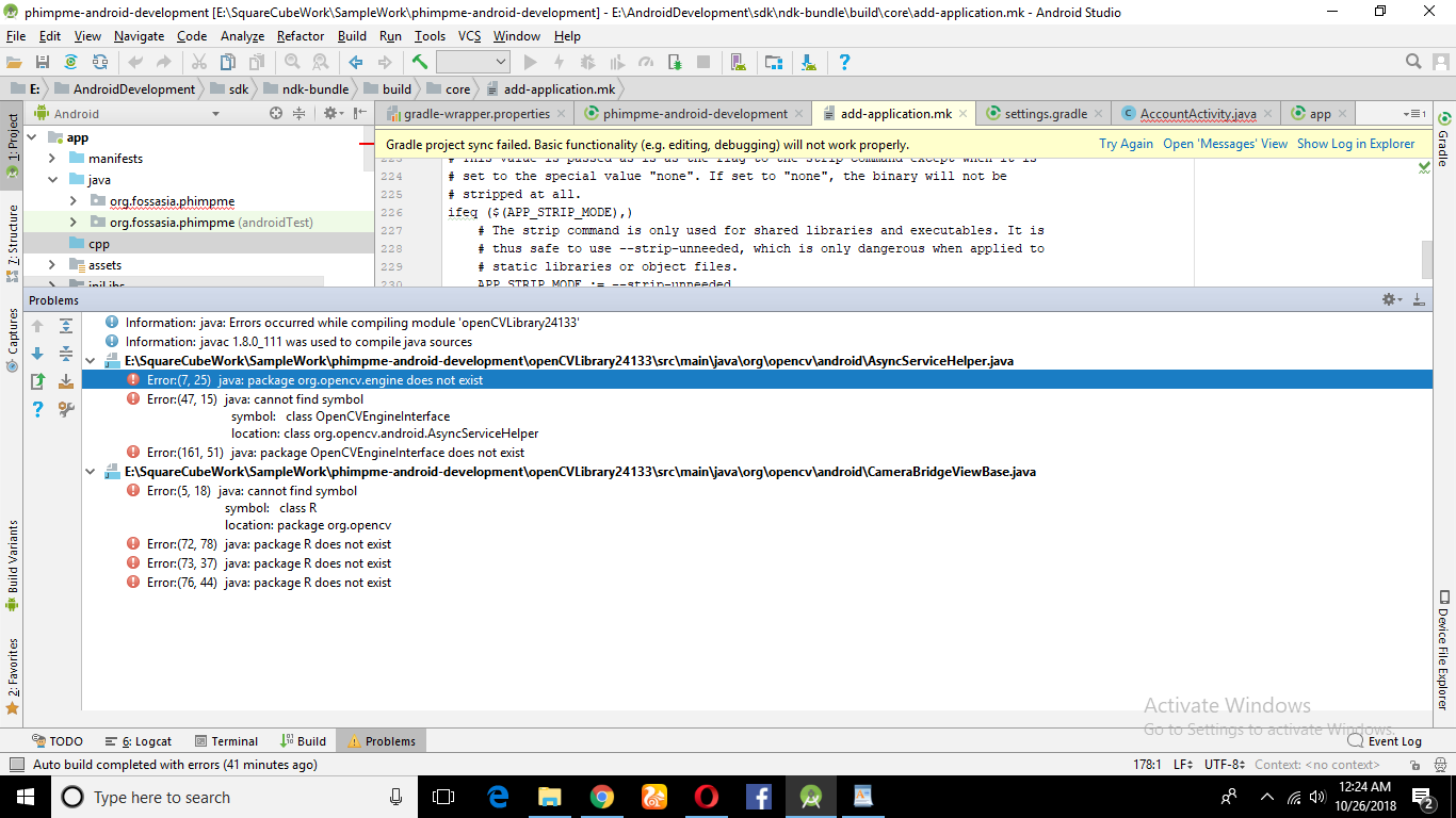 Error:(7, 25) java: package org.opencv.engine does not exist · Issue #2250 · fossasia/phimpme ...