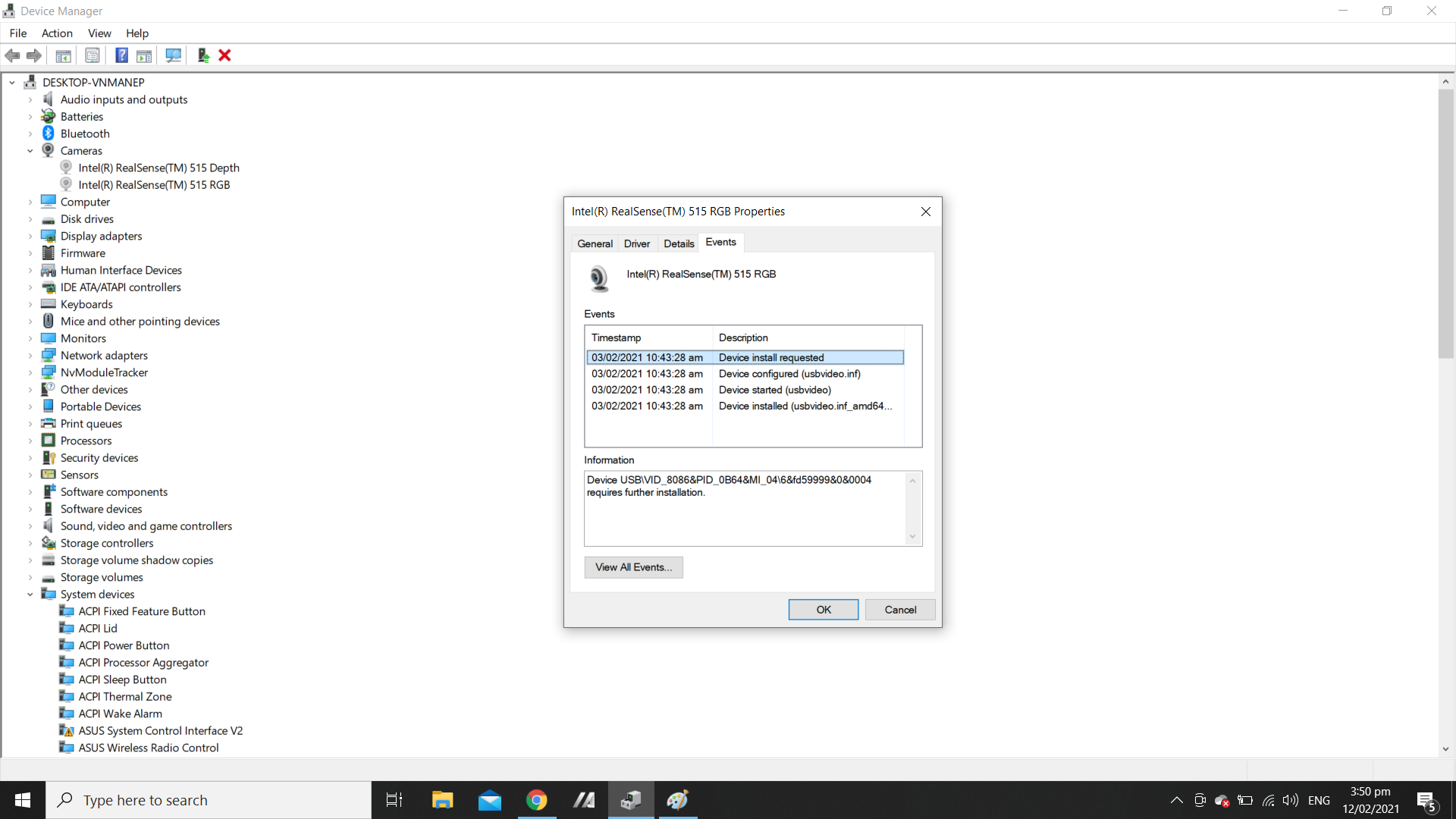 Intel RealSense LIDAR L515 not being detected by windows after firmware ...