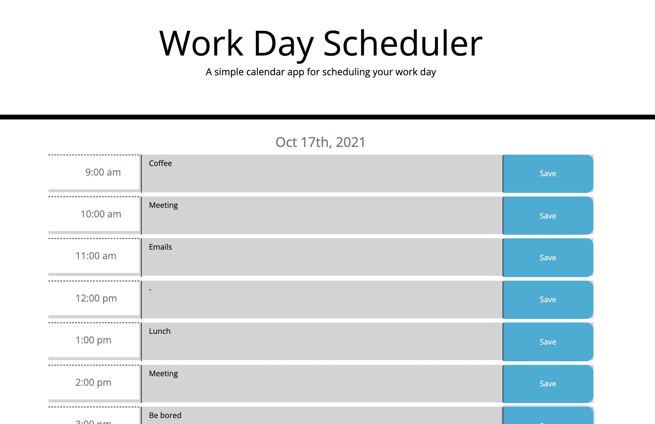 GitHub - StephanieHeins/WorkDayScheduler
