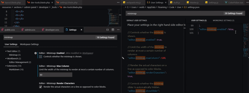 Minimap not hide anymore · Issue #65995 · microsoft/vscode · GitHub