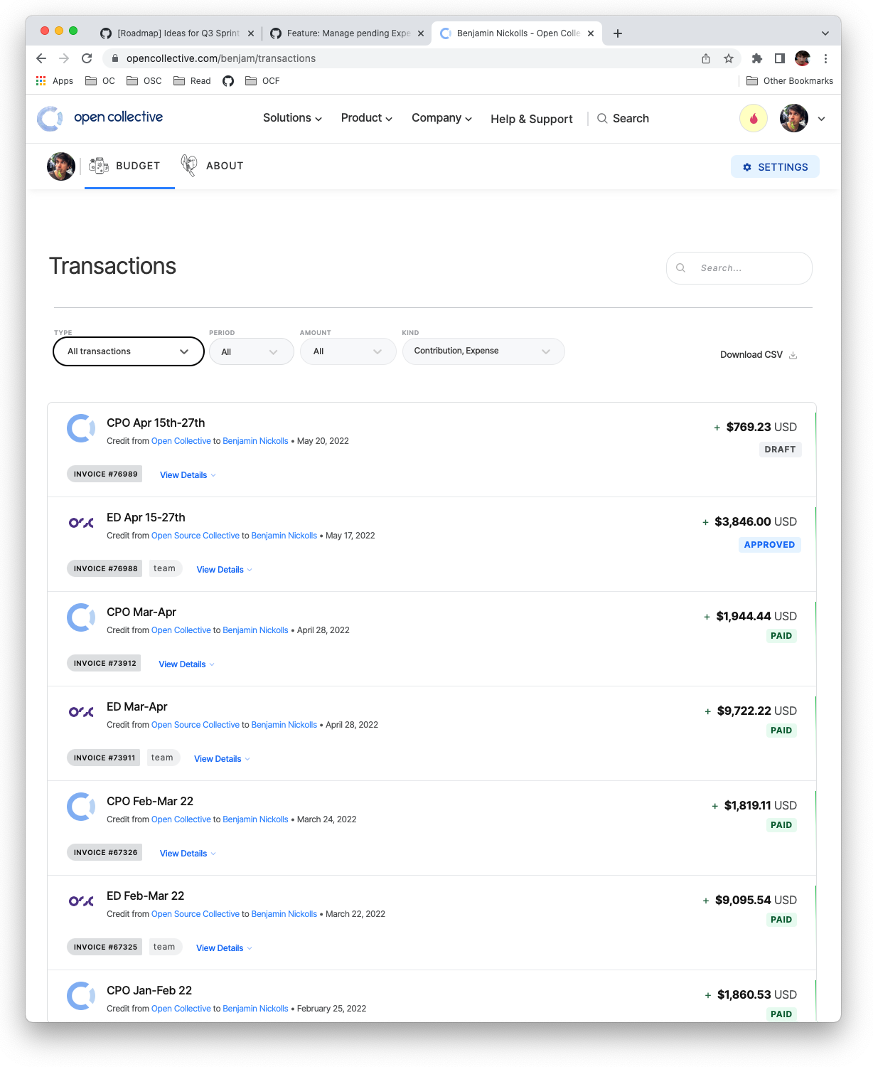 Feature: Manage pending Expenses and Charges · Issue #5431 · opencollective/opencollective · GitHub