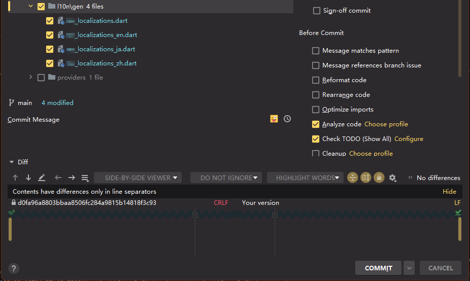 [gen L10n] Generated Files Should Respect The Platform S Line Separator · Issue 109761