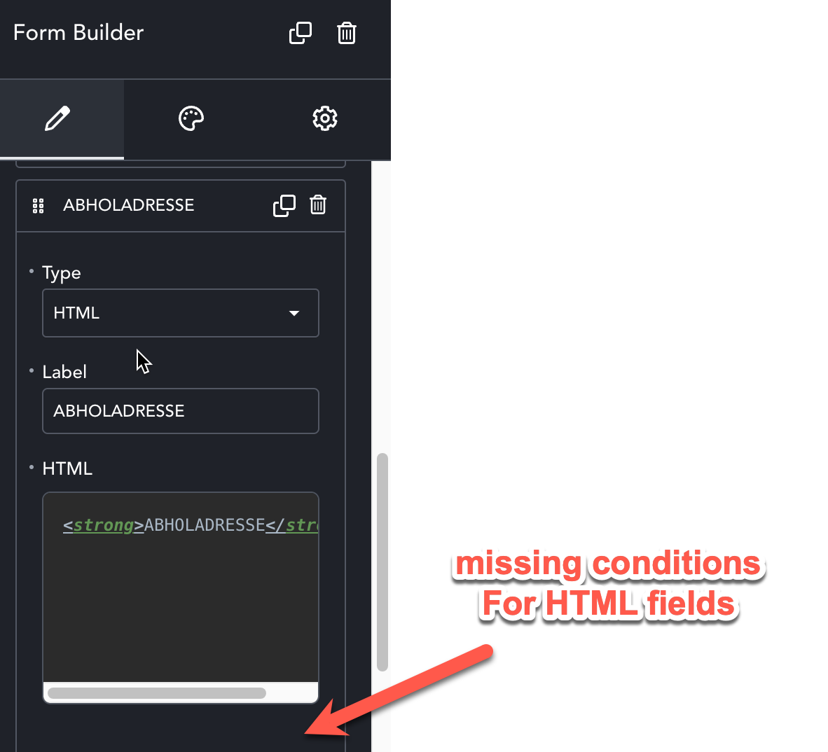 Form Builder - allow usage of conditions also for HTML fields · Issue #557 · soflyy/breakdance ...