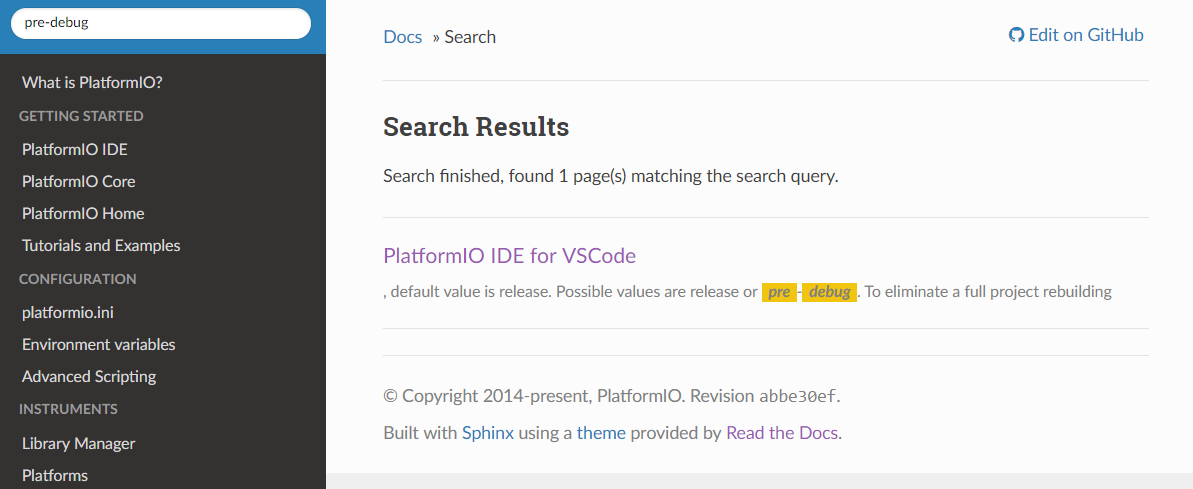 "Debug" vs "Debug (Skip Pre-Debug)" · Issue #36 · platformio/platformio-docs · GitHub
