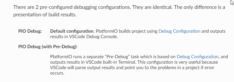 "Debug" vs "Debug (Skip Pre-Debug)" · Issue #36 · platformio/platformio-docs · GitHub